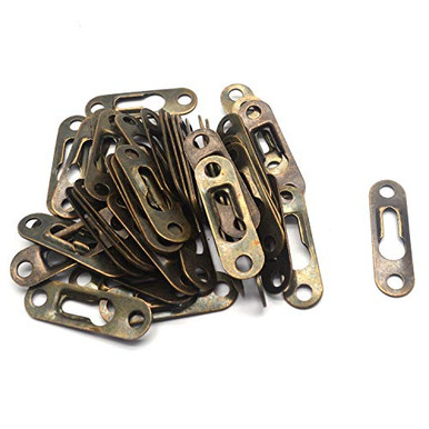 Tulead Small Bronze Keyhole Hangers Metal Picture Frame Mounting ...