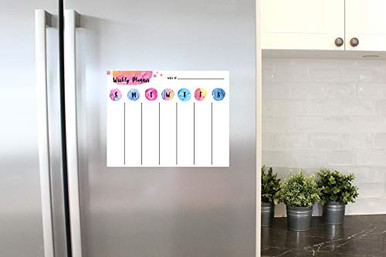 Watercolor Design Weekly Planner Dry Erase Sheet Memo Peel Stick 2 11 x ...