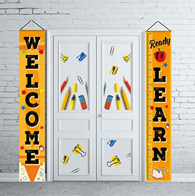 Whaline Back to School Decorations Welcome Door Banner Ready to Learn ...