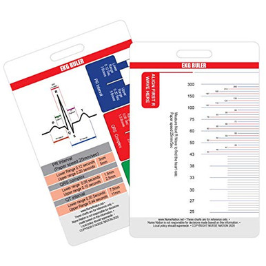 EKG Ruler Vertical Badge Card Tool ECG and Electrocardiogram Ruler ...