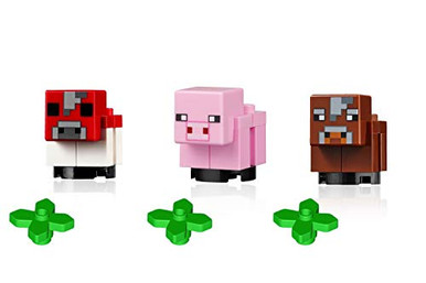 LEGO Minifigure Minecraft Animal Combo Baby Cow Baby Mooshroom Cow and ...