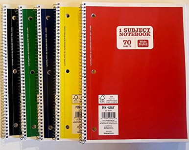Back to School Wide Ruled 1 Subject Spiral Notebook 70 Sheets 105 inch ...