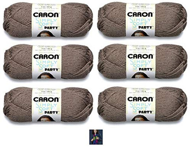 Caron Simply Soft Party Yarn - 6 Pack with Pattern (Chocolate Sparkle ...