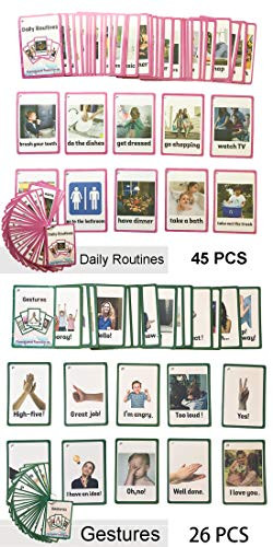 Richardy Daily Routines Gestures English Flash Cards Baby Card Learning Toys for Children Pocket ...