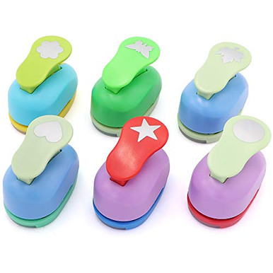 6 Types Craft Scrapbook Paper Puncher Set, 1-Inch Paper Puncher ...