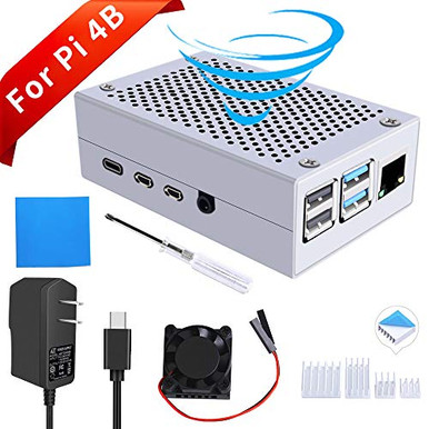 GeeekPi Raspberry Pi 4 Aluminum Case, Raspberry Pi 4 Case with Fan ...