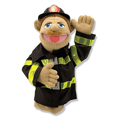 Melissa & Doug Firefighter Puppet with Detachable Wooden Rod (Puppets ...