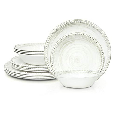 Zak Designs French Country House Melamine 12 Piece Dinnerware Set ...