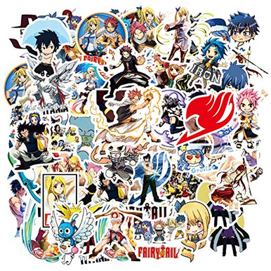 50 Pcs Cute Fairy Tail Stickers Anime Themed Piece Sticker Decal Set ...