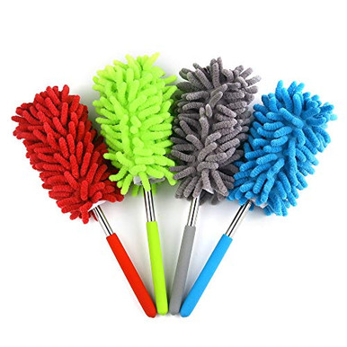 MuchL 4 Pack Microfiber Dusters with Extension Pole, Microfiber Hand ...
