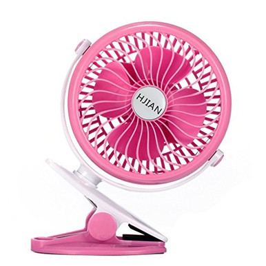 HJIAN 5-inch Clip Fan Portable Clamp Fans Battery Clip on Fans Personal ...