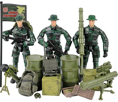 Click N Play Military Ranger Action Figure 18 Piece Accessory Play Set ...