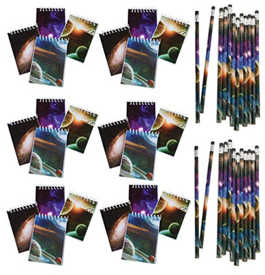 LightShine Products 48 Piece Space Theme Pencils & Notepads Birthday ...