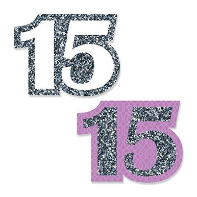 Big Dot of Happiness Quinceanera Purple - Sweet 15 - DIY Shaped ...