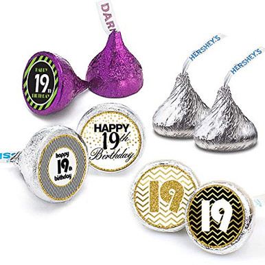 Happy 19th Birthday Stickers For 19 Years Old Party Decoration Birthday ...