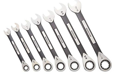 Mastercraft 7Piece Universal Ratcheting Wrench Set Fits 4 6 12 Point ...