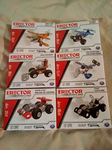 Meccano Erector Engineering Robotics Build Sets Helicopter, Biplane ...