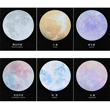 12 Pieces Planet Sticky Notes Earth Moon Sticky Notes Planet Self ...