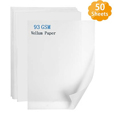 Translucent Vellum Paper 85 x 11 Inches 50 Sheets Printable Transparent ...