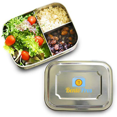Stainless Steel Reusable Lunch Container | 3-Compartment Bento Box ...