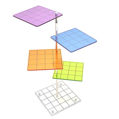 3D Combat Risers Set Colored Acrylic Connected by Metal Pillars Flying ...