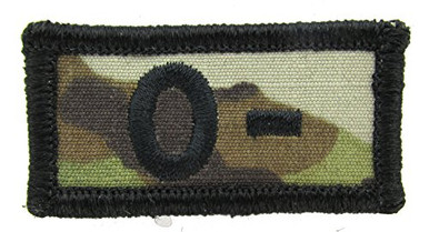 O Embroidered Blood Type Patch 1x2 inch OCP Camo O NEGATIVE ...