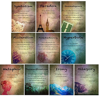 Vintage Elements of English Language and Literature Posters Set of 10 ...