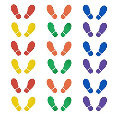 18 Pairs 36 Prints Colorful Kids Size Shoes Footprint Stickers ...