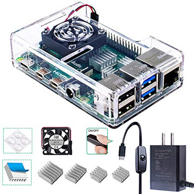 Smraza Raspberry Pi 4 Case with Fan Raspberry Pi 4B Case Acrylic Case ...