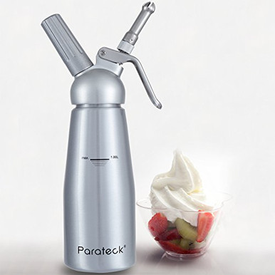 Parateck 1L Professional Aluminum Whipped Cream Dispenser Gourmet ...