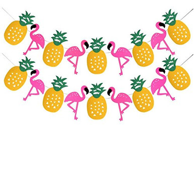 FLAMINGO and PINEAPPLE BANNER GARLAND - No DIY Required, 2 Pack | Felt ...
