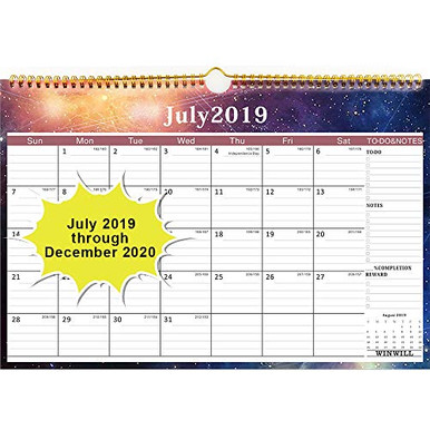 Wall Calendar 20192020 Academic Year Monthly Wall Calendar July ...