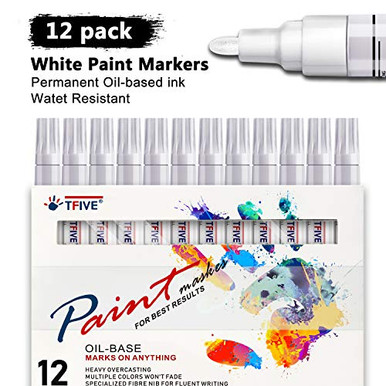 White Paint Pens Paint Markers - Oil-Based White Permanent Marker White ...