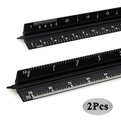 12 Inch Architectural Scale Ruler (Imperial),Laser-Etched Aluminum ...