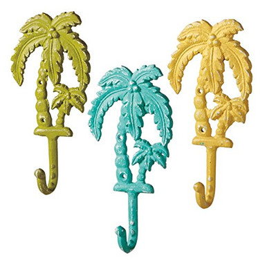 3 Cast Iron Palm Tree Wall Hooks - Warehousesoverstock