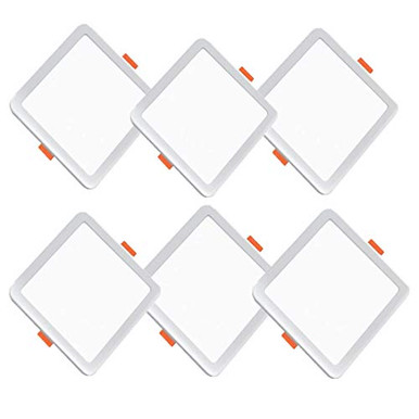 6 Pack LED Recessed Light 15W 3000K Warm Light LED Panel Light Square ...