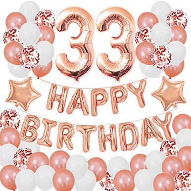 Succris 33RD Birthday Decorations for Girls and Women 33RD Birthday ...