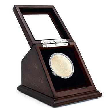 Wooden Display Case Box for 1pc Challenge Coin with Slanted Glass ...