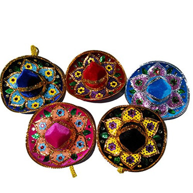Small Mexican Sombreros - Charro Style 5 Pack - 6" Diameter ...