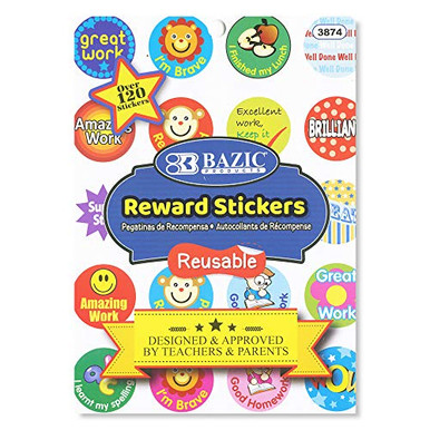 BAZIC Reward Sticker Book 120+ Stickers, Various Design Animal Positive ...