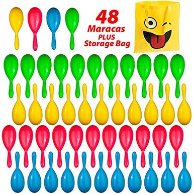 Maracas for Kids 48 Piece Set Maracas Noise Makers Fiesta Party Favors ...