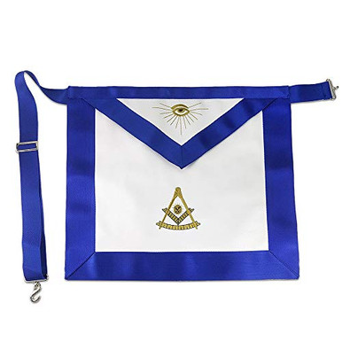 Past Master Masonic Freemason Apron Blue and Gold Embroidery Apron ...