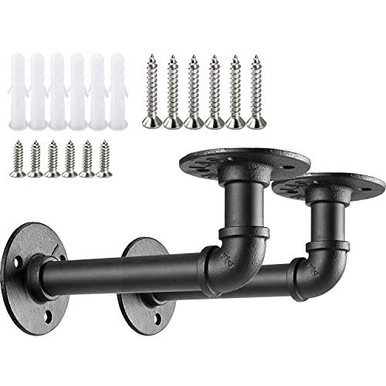Industrial Pipe Shelf Brackets, Rustic Iron Pipe Shelf Brackets for ...