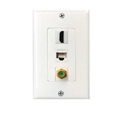Yomyrayhu Recessed HDMI 3GHz Coax Ethernet Wall Plate FF AdapterRJ45 ...