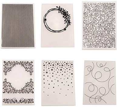 6 Styles Flower Leaves Plastic Embossing Folder DIY Craft Template ...