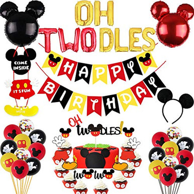 Mickey Mouse 2nd Birthday Party Supplies Decorations, Oh Twodles ...