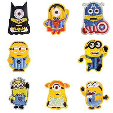 8 Pieces Minions Despicable Me Little Yellow Man with Big Eyes Iron On ...