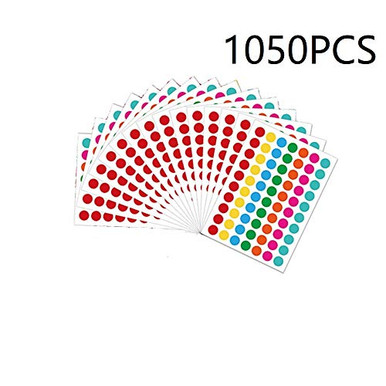 PARLAIM 1050 PCS 3 4 Inch Round Color Dots Colored Labels Stickers ...