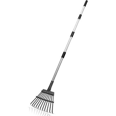 Adjustable Garden Rake for Leaves,34 -55 Long Handle Garden Rake ...