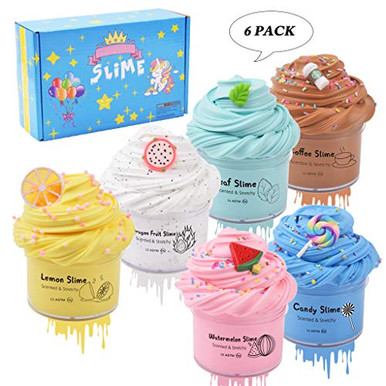 DUJUANHUA Upgraded Slime Kit6 Pack Big Slime with Slime Charms and ...